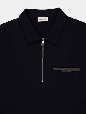 Moncler Cotton-blend Half-zip Sweatshirt - Blue