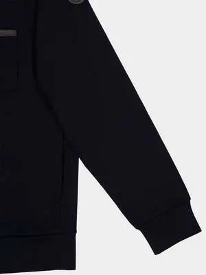 Moncler Cotton-blend Half-zip Sweatshirt - Blue