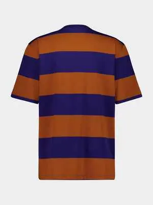Marni Ocean And Tobacco Stripe Cotton T-shirt - Brown