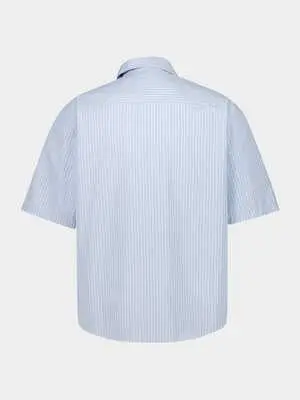 AMI Paris Cotton Short Sleeve De Coeur Boxy Shirt - Blue