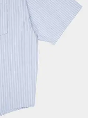 AMI Paris Cotton Short Sleeve De Coeur Boxy Shirt - Blue