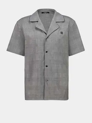 Balmain Black Short-sleeved Prince Of Wales Pyjama Shirt - Multicolour