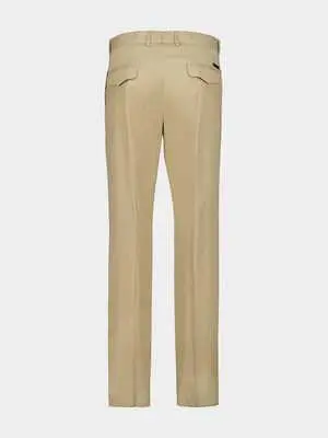 Dolce & Gabbana Stretch Cotton Gabardine Trousers - Beige