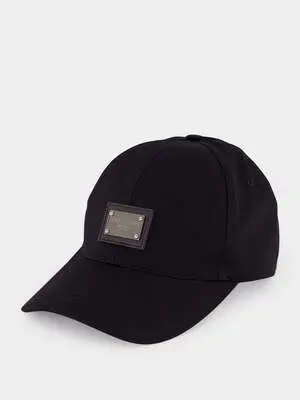 Dolce & Gabbana Cotton Rapper Cap With Logo - Black