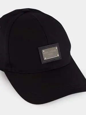 Dolce & Gabbana Cotton Rapper Cap With Logo - Black