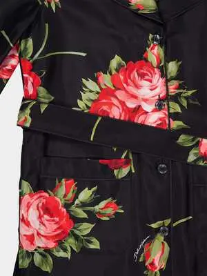 Dolce & Gabbana Rose Bouquet-print Silk Twill Vanity Shirt - Black