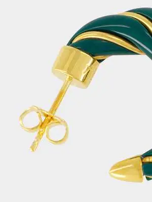 AURÉLIE BIDERMANN Diana Emerald Hoop Earrings - Green