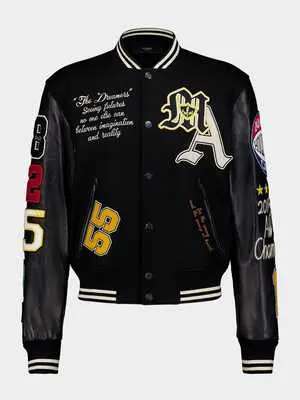 Amiri Varsity Jacket With Chenille Patches - Black