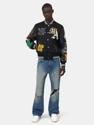 Amiri Varsity Jacket With Chenille Patches - Black