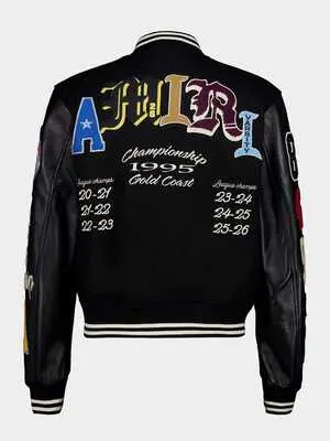 Amiri Varsity Jacket With Chenille Patches - Black