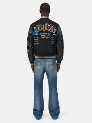 Amiri Varsity Jacket With Chenille Patches - Black