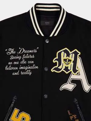 Amiri Varsity Jacket With Chenille Patches - Black