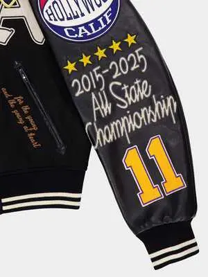 Amiri Varsity Jacket With Chenille Patches - Black