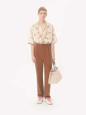 Valentino Garavani Cotton Gabardine Chino Pants - Brown