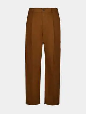 Valentino Garavani Cotton Gabardine Chino Pants - Brown