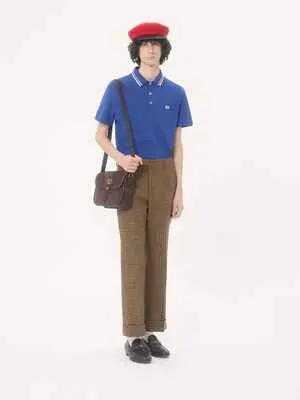 Valentino Garavani Cotton Piqué Polo With Vlogo Patch - Blue