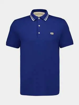Valentino Garavani Cotton Piqué Polo With Vlogo Patch