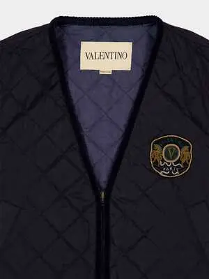 Valentino Garavani Quilted Sleeveless Vest With Embroidered Patch