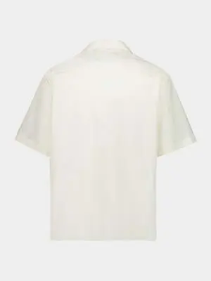Valentino Garavani Ivory And Black Cotton Poplin Bowling Shirt