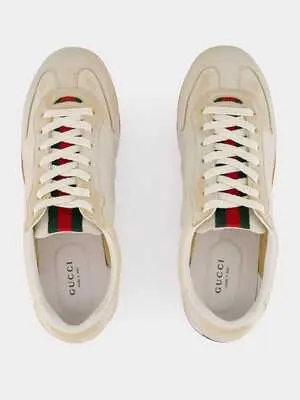 Gucci Washed Leather Gg Shift Sneakers - White