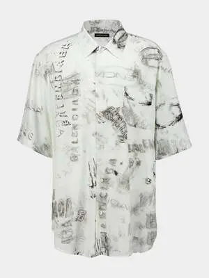 Balenciaga Graphite Short Sleeve Minimal Shirt - Grey