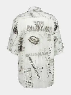 Balenciaga Graphite Short Sleeve Minimal Shirt - Grey