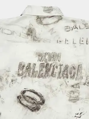 Balenciaga Graphite Short Sleeve Minimal Shirt - Grey