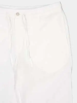 120% Lino Drawstring Linen Pants - White