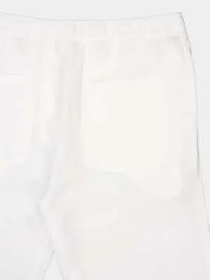 120% Lino Drawstring Linen Pants - White