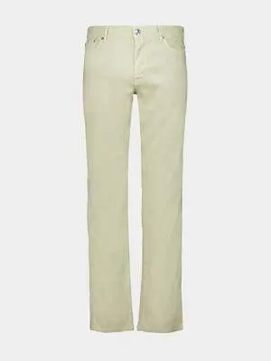 120% Lino Slim-fit Linen-blend 5-pocket Pants - Beige