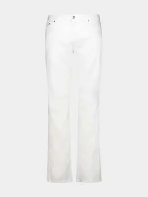120% Lino Slim-fit Linen-blend Five-pocket Pants - White