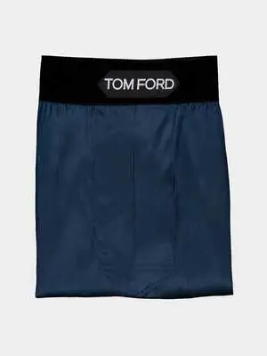 TOM FORD Silk Boxer Shorts - Blue