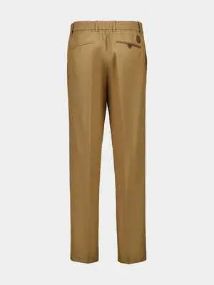 Moncler Technical Cotton Blend Trousers - Beige