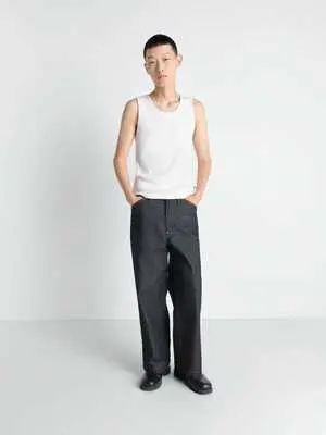 LEMAIRE Milk Ribbed Cotton Linen Tank Top - White