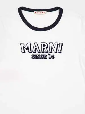 Marni Cotton Jersey T-shirt With Contrast Trims - White