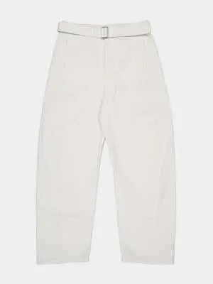 LEMAIRE Twisted Belted Denim Pants - White