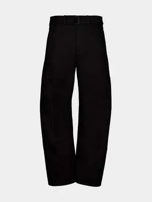 LEMAIRE Twisted Belted Denim Pants - Black