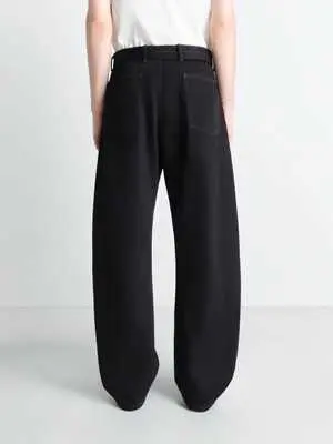 LEMAIRE Twisted Belted Denim Pants - Black