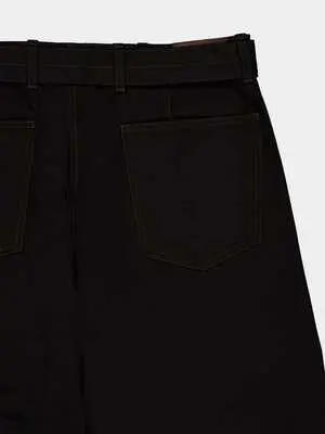LEMAIRE Twisted Belted Denim Pants - Black