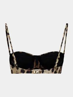 Dolce & Gabbana Leopard-print Balconette Bikini Top