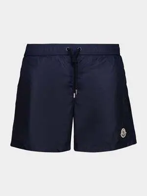 Moncler Navy Nylon Swim Shorts - Blue
