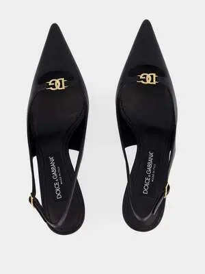 Dolce & Gabbana Silk Nappa Leather Slingbacks