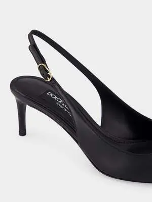 Dolce & Gabbana Silk Nappa Leather Slingbacks