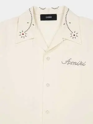 Amiri Ivory Studded Camp Shirt
