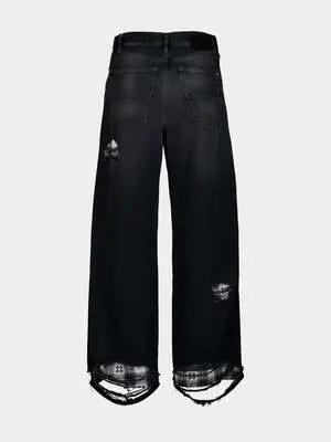 Amiri Flannel Repair Baggy Jeans