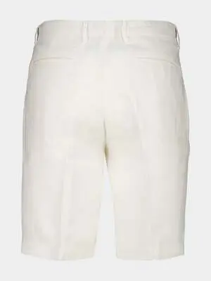 Boglioli Linen Pleated Shorts - White