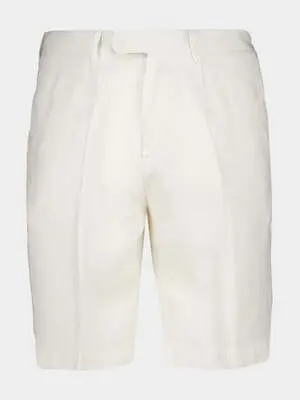 Boglioli Linen Pleated Shorts - White
