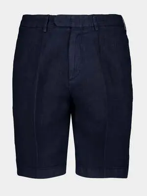 Boglioli Linen Tailored Shorts - Blue