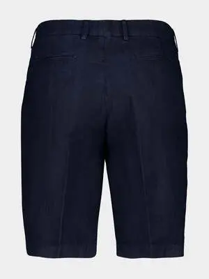 Boglioli Linen Tailored Shorts - Blue