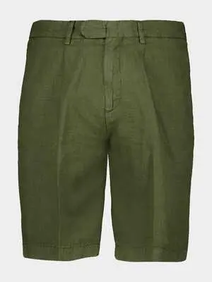 Boglioli Linen Tailored Shorts - Green